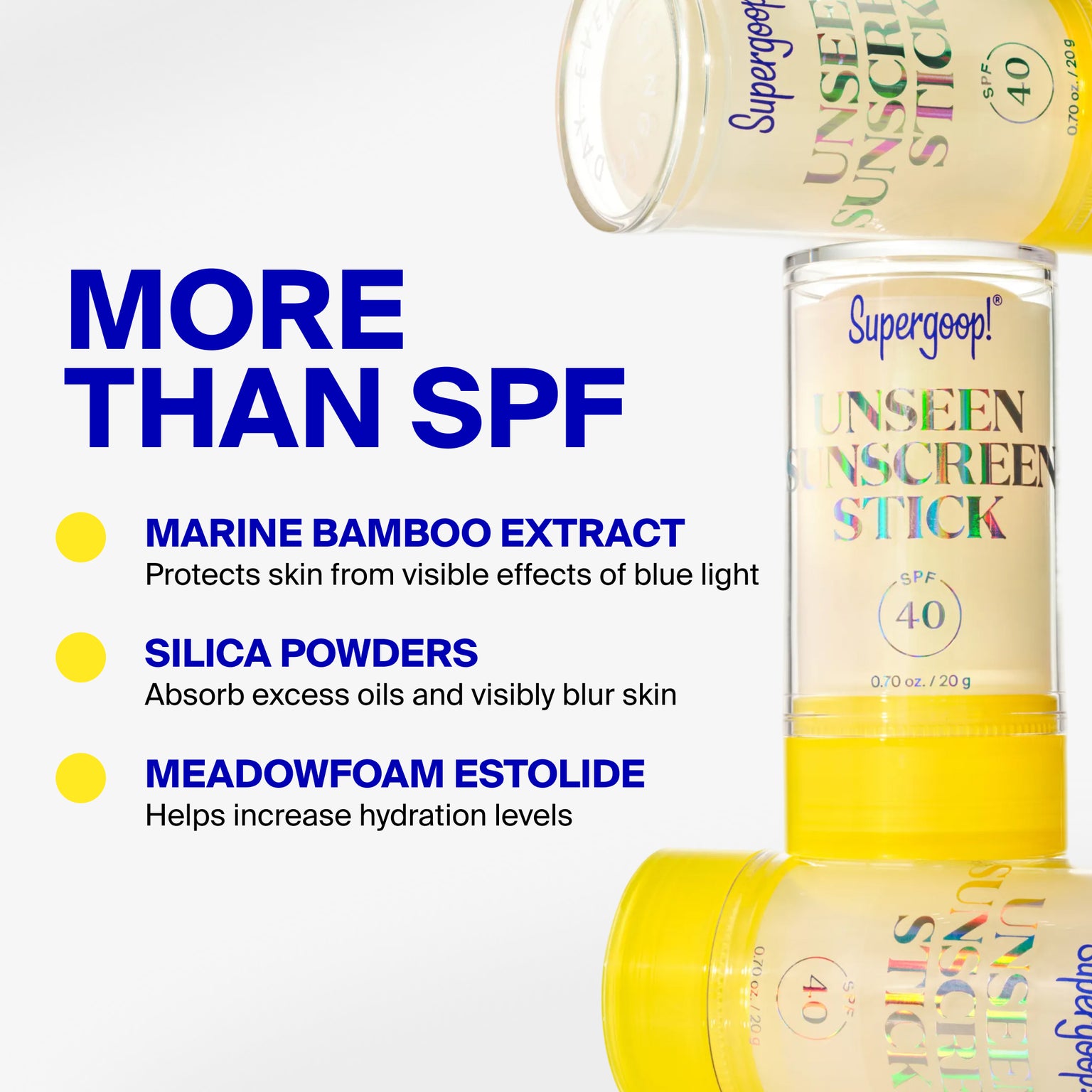 Supergoop! Unseen Sunscreen Stick SPF 40 | Clear Over Makeup
